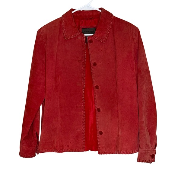 Brandon Thomas | Jackets & Coats | Vtg Brandon Thomas Red Suede Leather ...